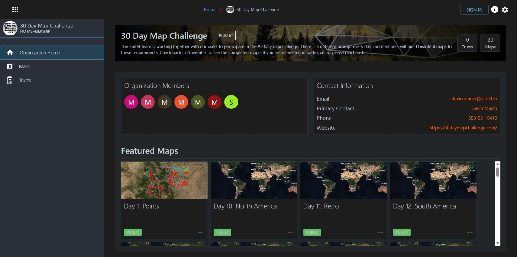 #30daymapchallenge using Bintel Maps